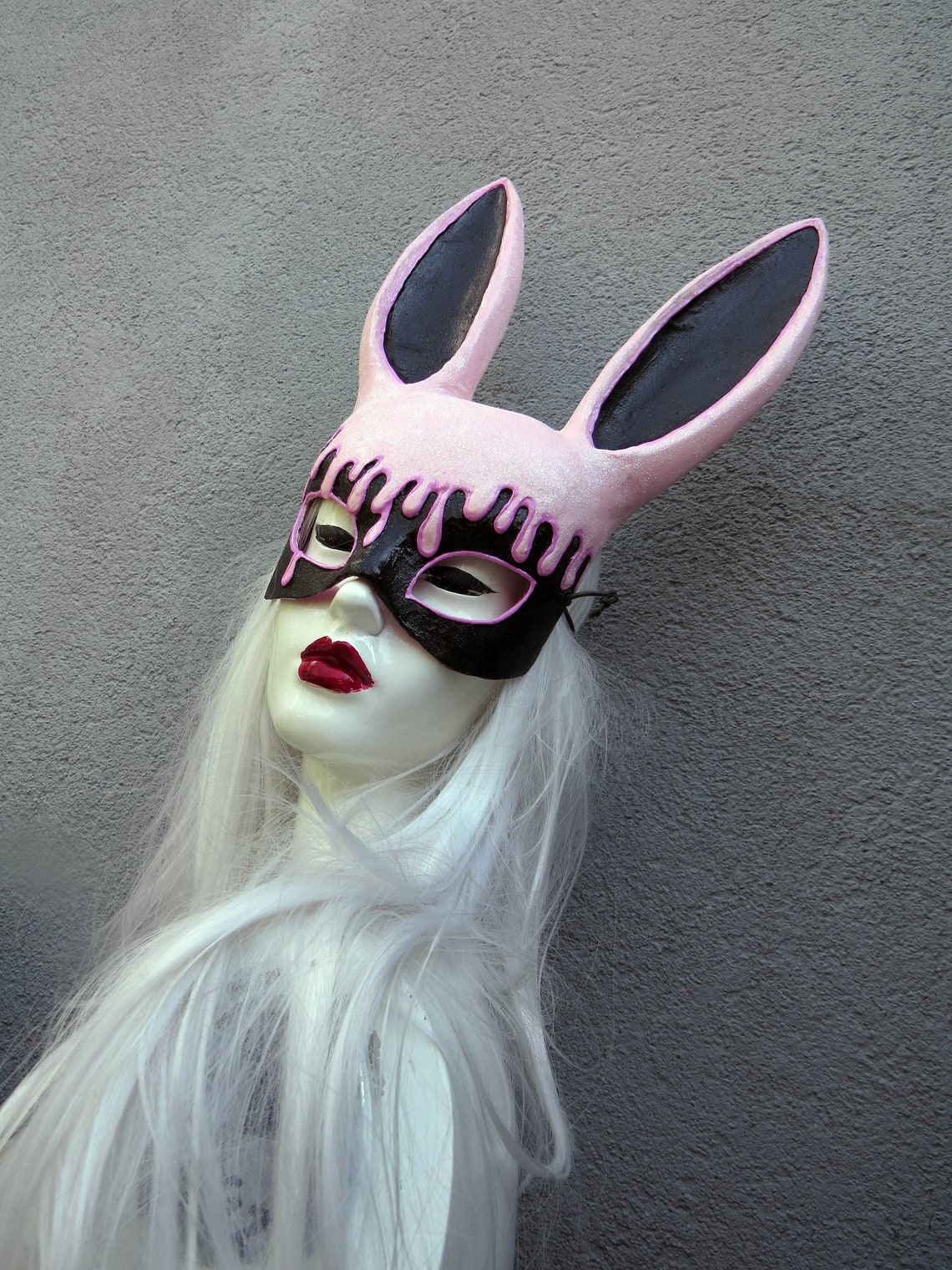 Milkshake Bunny Mask Pink Bunny Mask Rabbit Mask Pink Mask Paper Maché ...