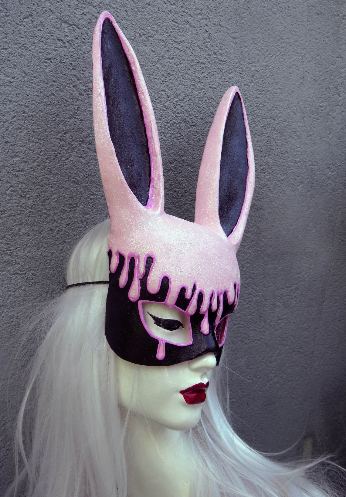 Milkshake Bunny Mask Pink Bunny Mask Rabbit Mask Pink Mask Paper Maché ...