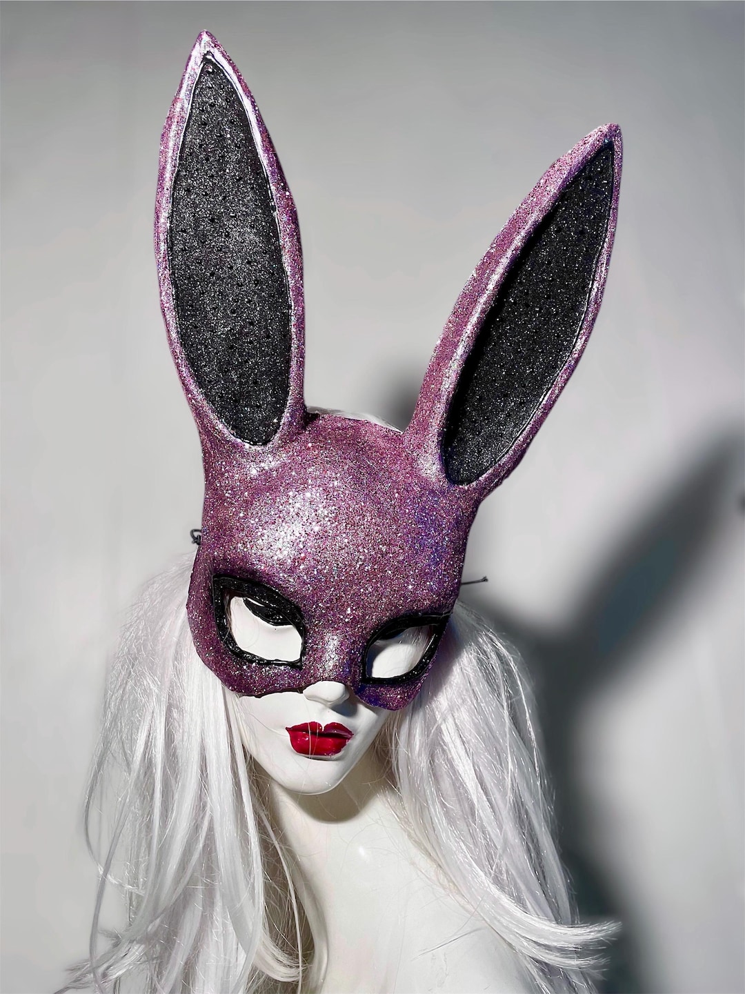 Bunny Mask - Purple - Pink - Rabbit Mask - Burlesque Mask - Masquerade ...