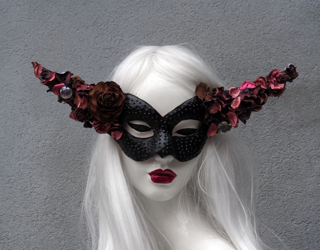 Horns Mask - Witch Mask - Horns - Dark Art - Masquerade - Burlesque ...