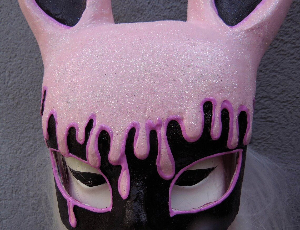 Milkshake Bunny Mask Pink Bunny Mask Rabbit Mask Pink Mask Paper Maché ...