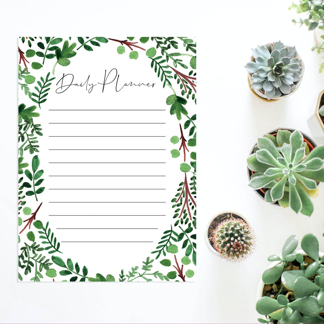 Botanical Daily Planner Printable - Etsy