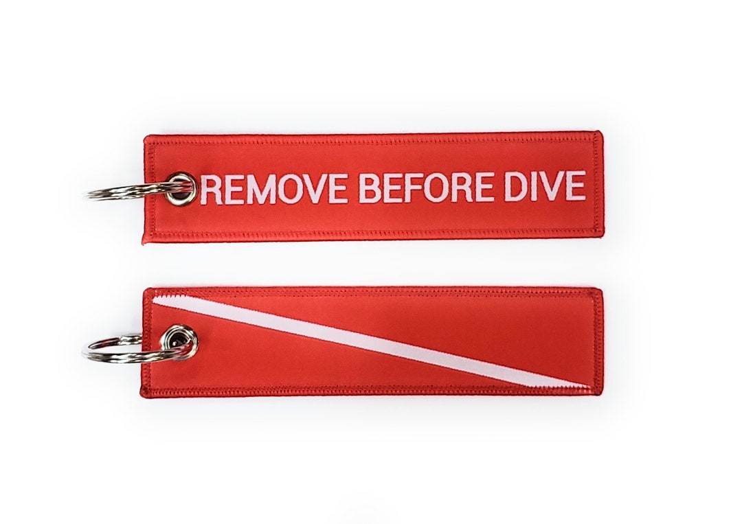 Scuba Diver Woven Keychain – REMOVE BEFORE DIVE – 2 Sizes Available ...