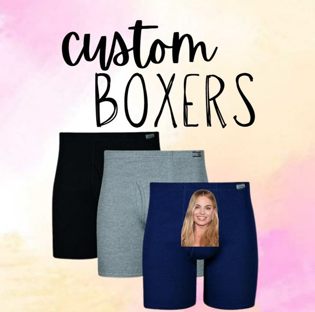 Men's Custom Boxers/ Men's Custom Underwear/ Personalized Boxers/ Gift ...