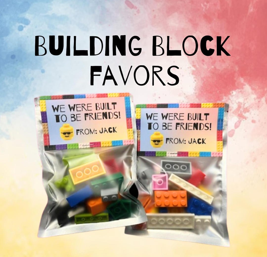 Birthday Party Favor/ Built to Be Friends/ Building Block Party Kit ...