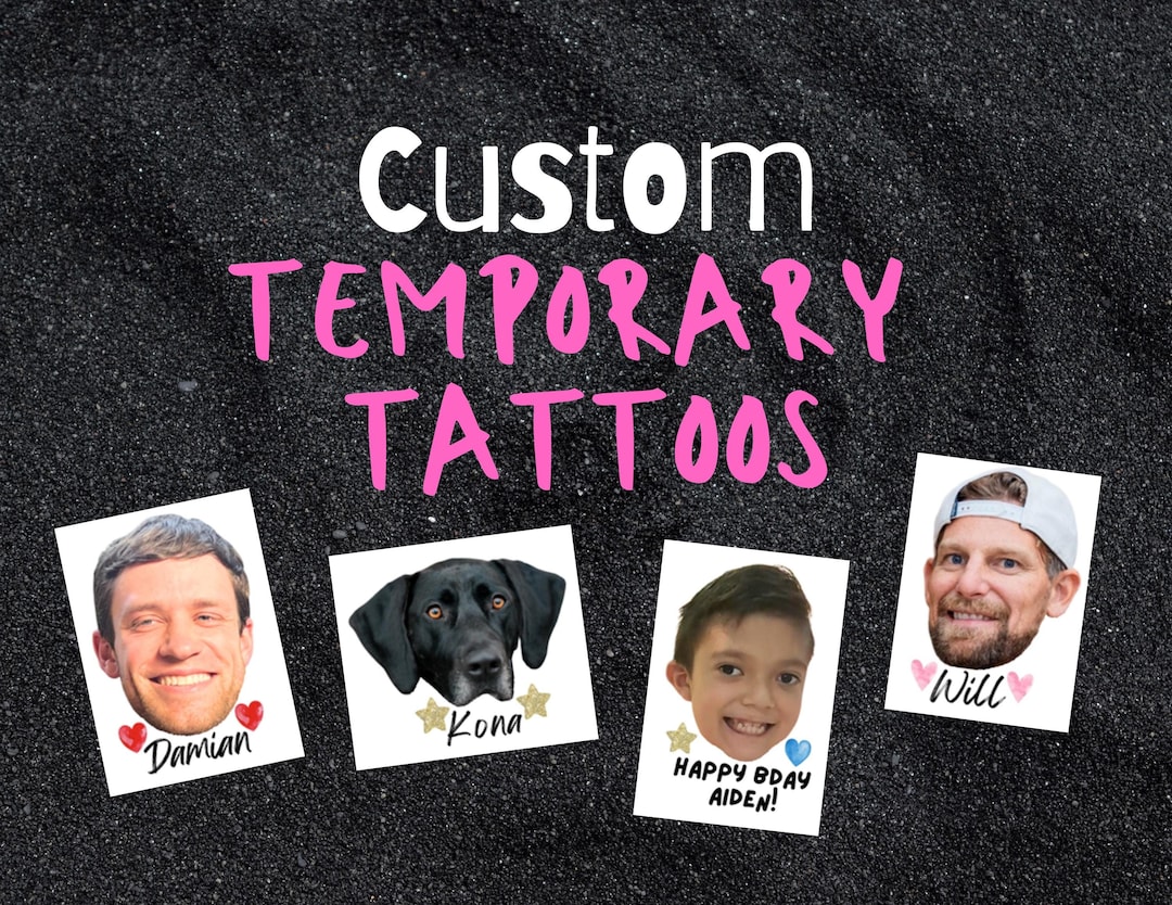 Custom Temporary Tattoos, Custom Tattoos, Face Tattoos, Temporary ...