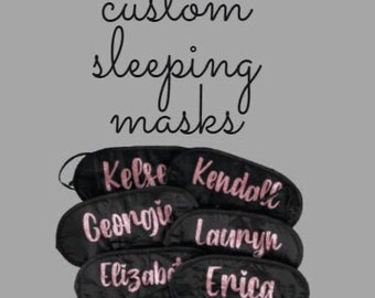 Personalized Sleep Masks Great for Dance, Parties, Cheer, Bridesmaids ...
