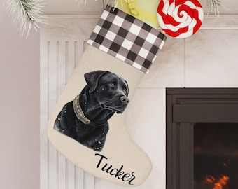 Labrador Retriever Christmas Personalized Stockings // Black Yellow or ...