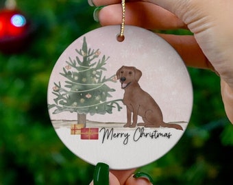 Chocolate Lab Tree Ornament - Etsy