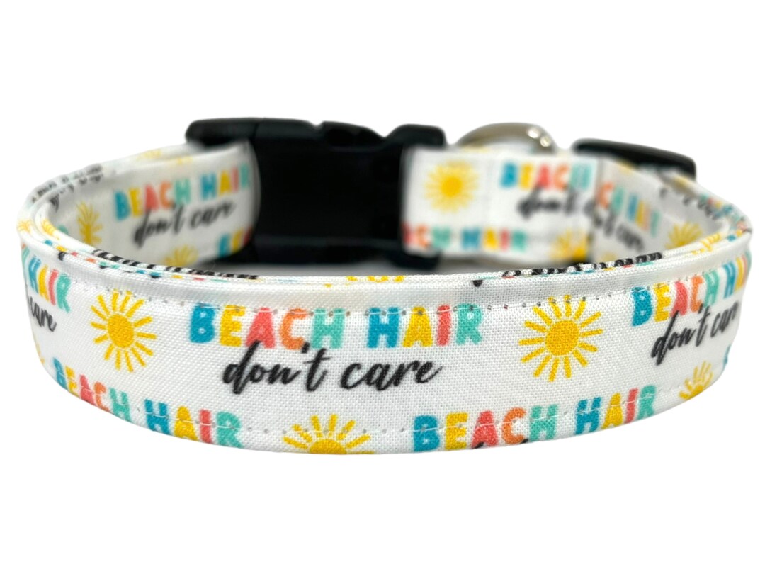 Beach Collar for Dogs, Beach Hair Don't Care Dog Collar, Summer Dog ...
