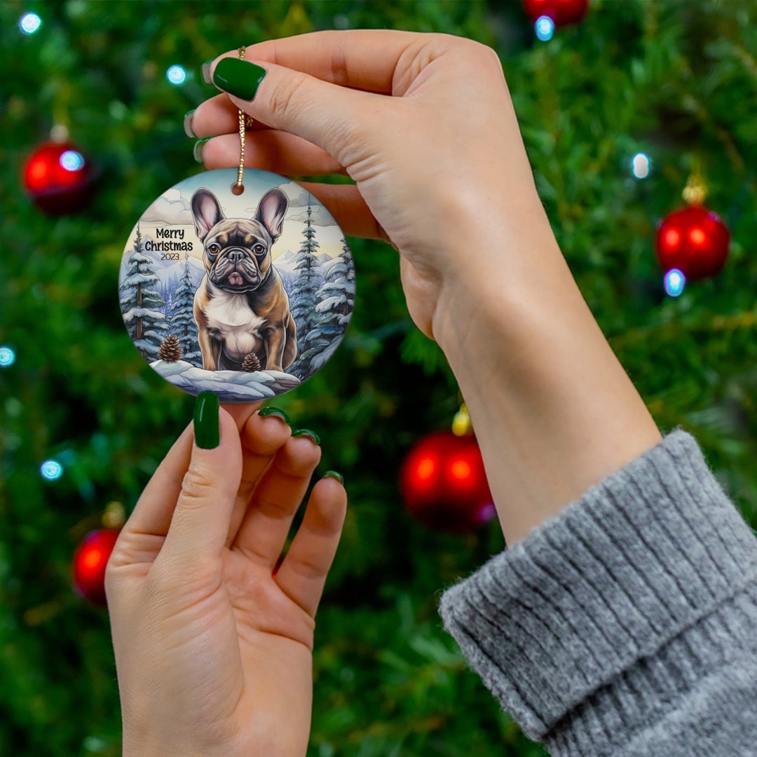 French Bulldog Christmas Ornament, Frenchie Christmas Ornament, 2023 ...