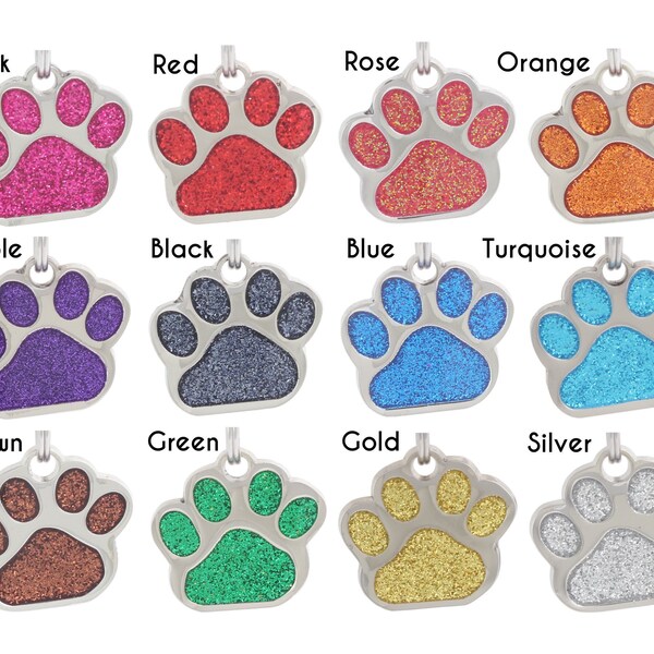 Paw Print Name Tag - Etsy