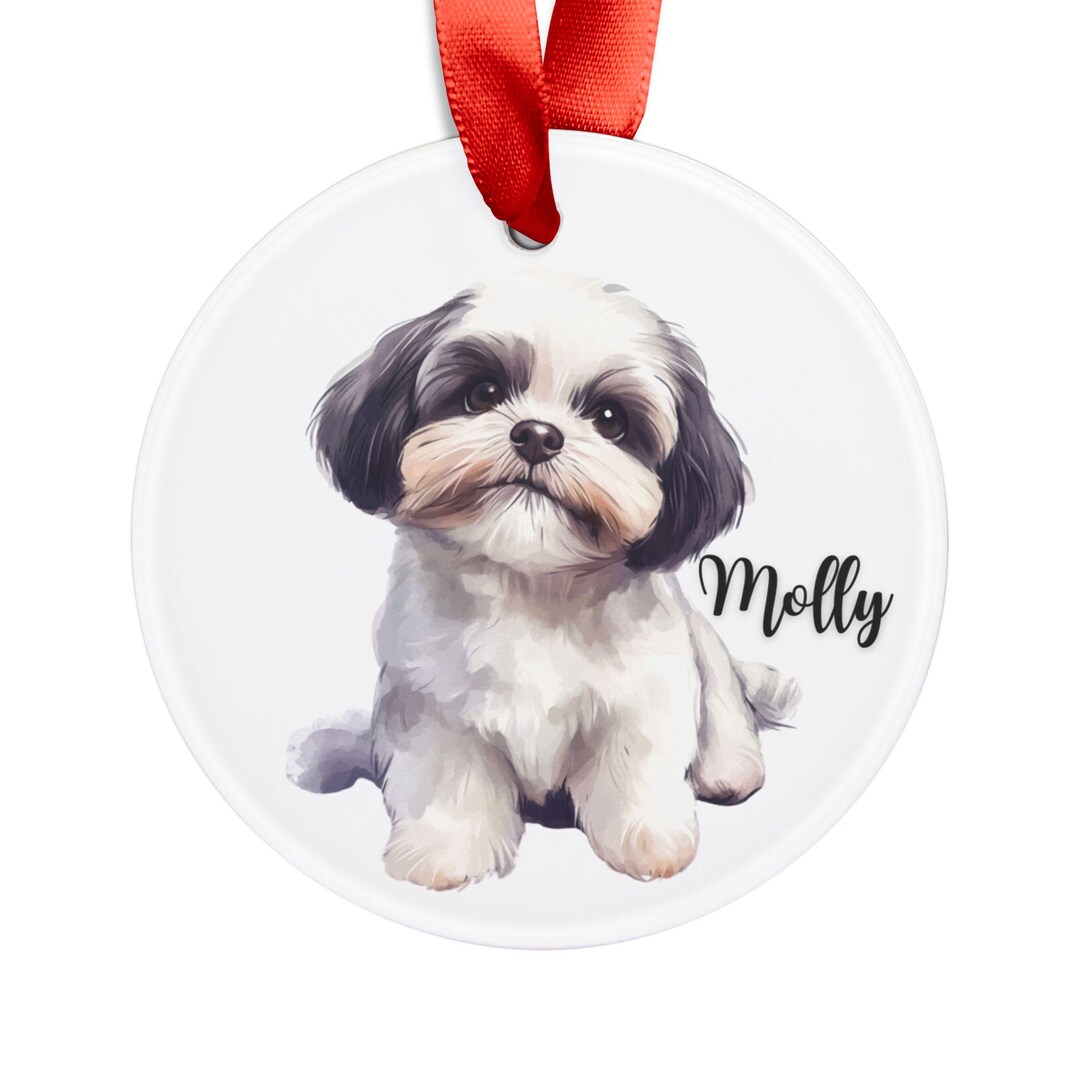 Personalized Shih Tzu Christmas Ornament, Christmas Gift for Dog Lover ...