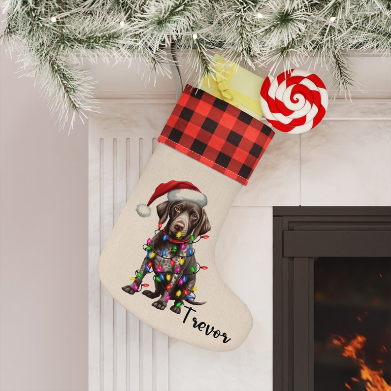 German Shorthaired Pointer Christmas Stocking, Dog Christmas Stocking ...