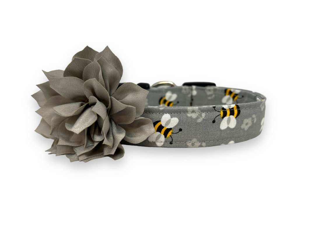 Bumble Bee Dog Collar, Bee Dog Collar With Flower, Spring Dog Collar ...