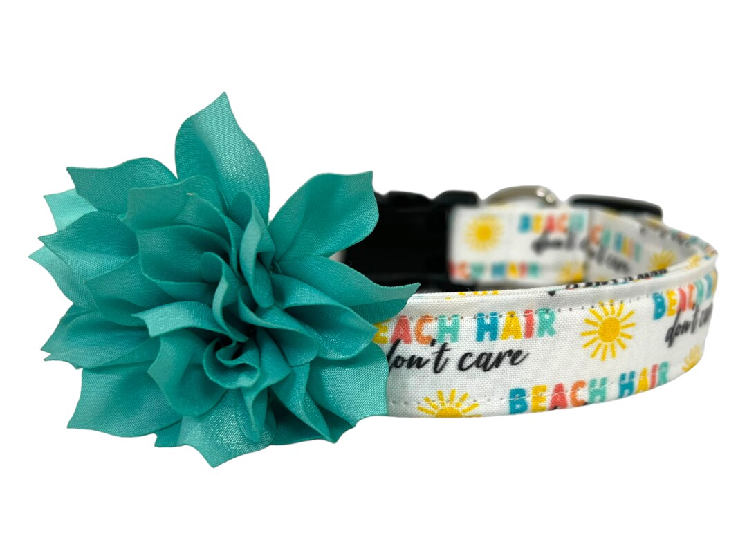 Beach Collar for Dogs, Beach Hair Don't Care Dog Collar, Summer Dog ...