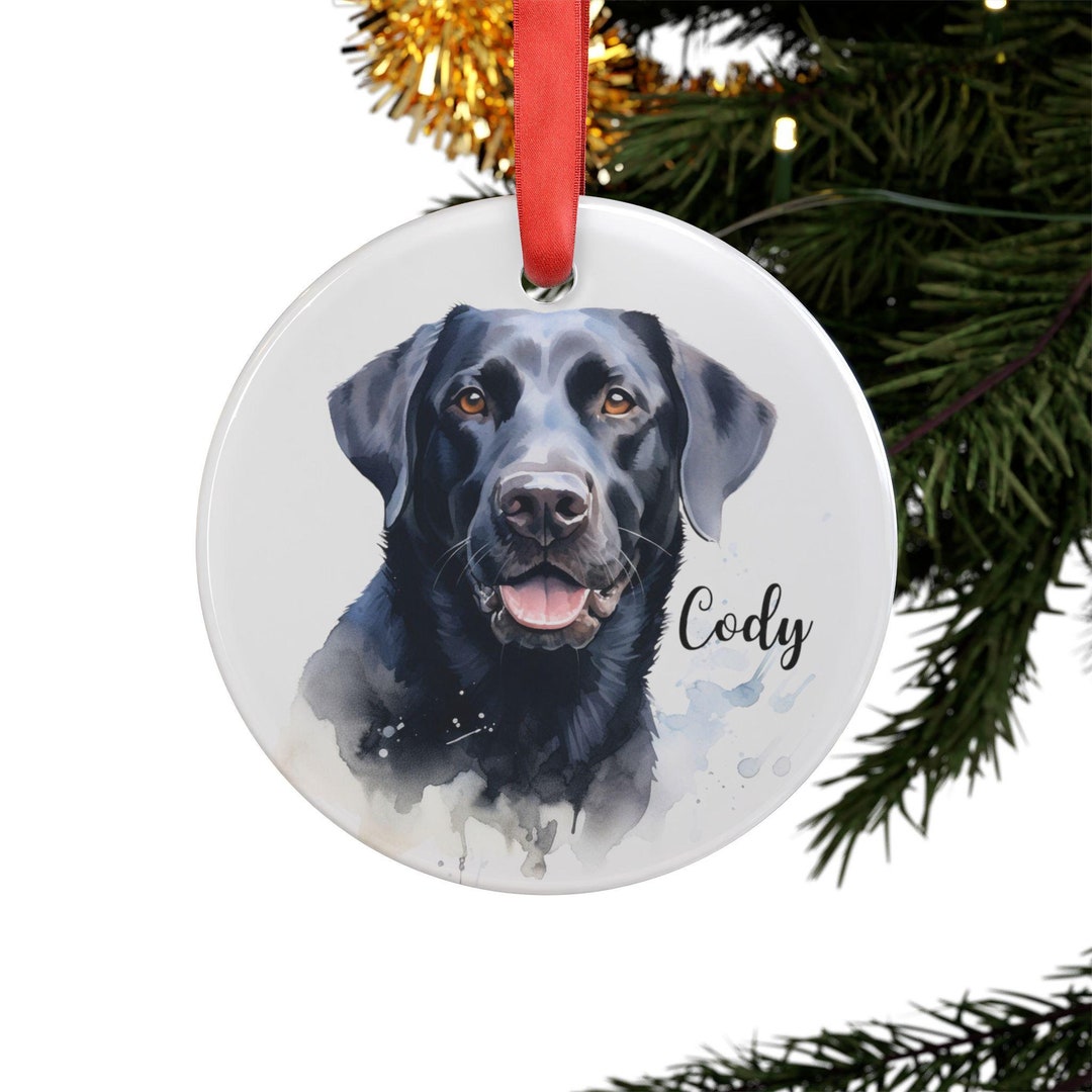 Personalized Black Lab Christmas Ornament, Christmas Gift for Lab Mom ...