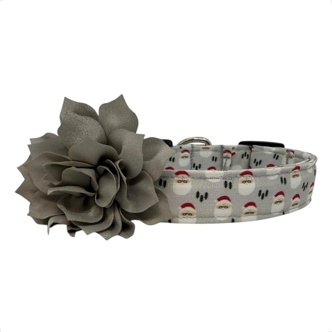 Christmas Dog Collar, Santa Claus Collar With Flower, Christmas Santa ...
