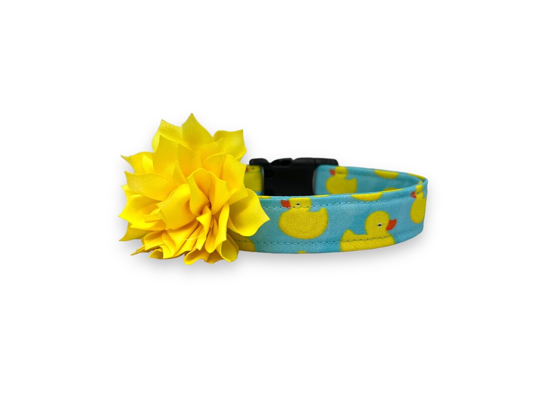 Rubber Duck Dog Collar, Rubber Duck Collar for Dog With Flower, Duck ...
