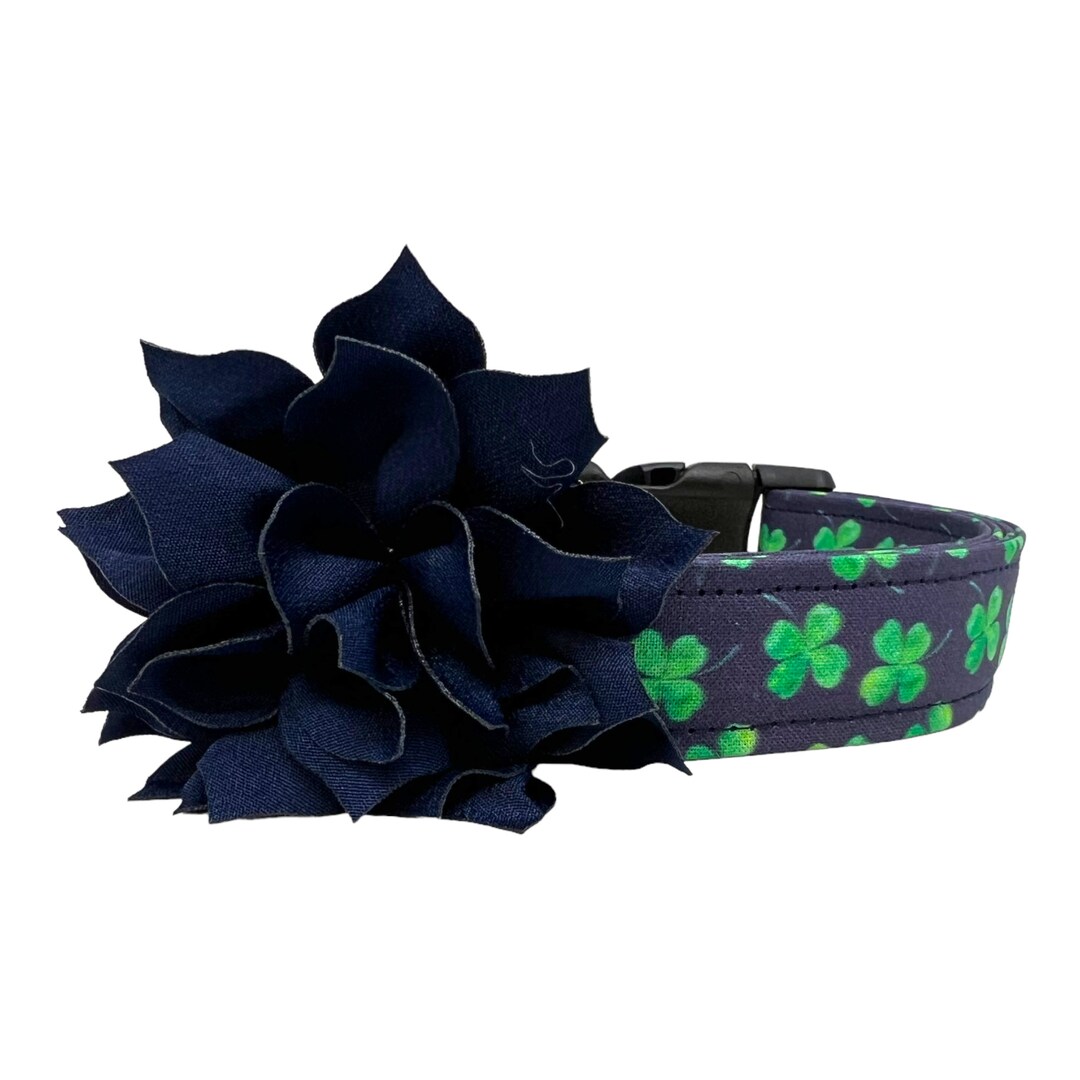 St. Patrick's Day Shamrock Clover Dog Collar With Dog Collar Flower - Etsy