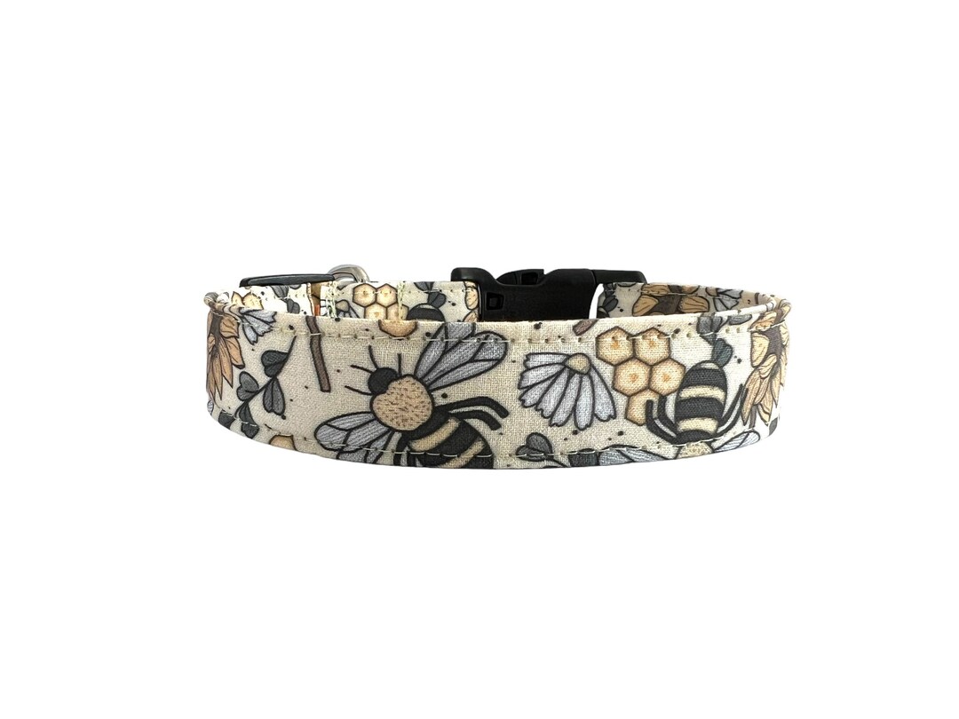Bee Dog Collar, Vintage Bee Dog Collar, Pastel Yellow Dog Collar, Honey ...