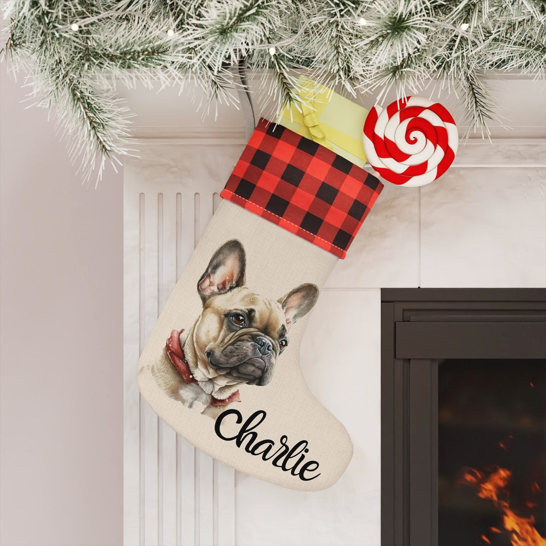 French Bulldog Christmas Stocking, Personalized Christmas Stocking for ...