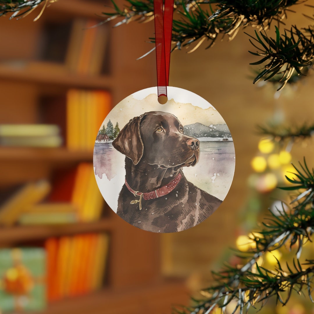 Chocolate Lab Christmas Ornament, Chocolate Lab Ornament, 2023 Dog ...