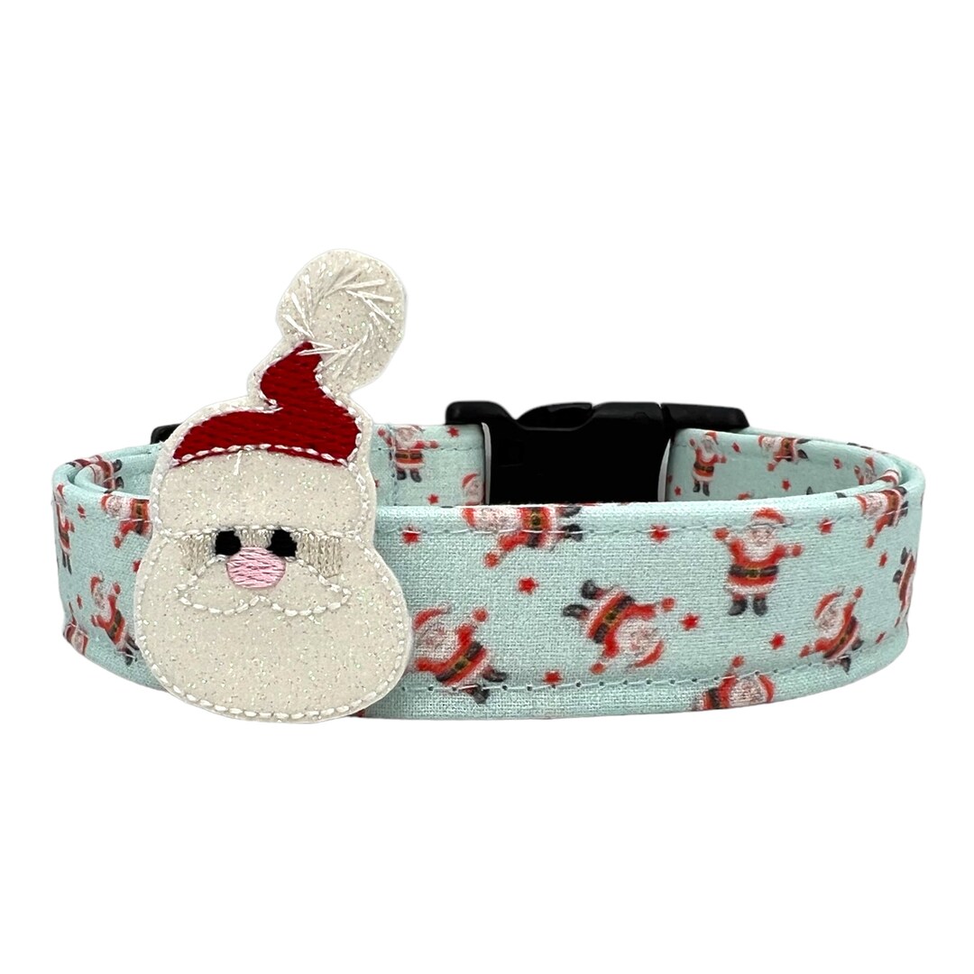 Christmas Santa Claus Dog Collar With Santa Embellishment - Etsy