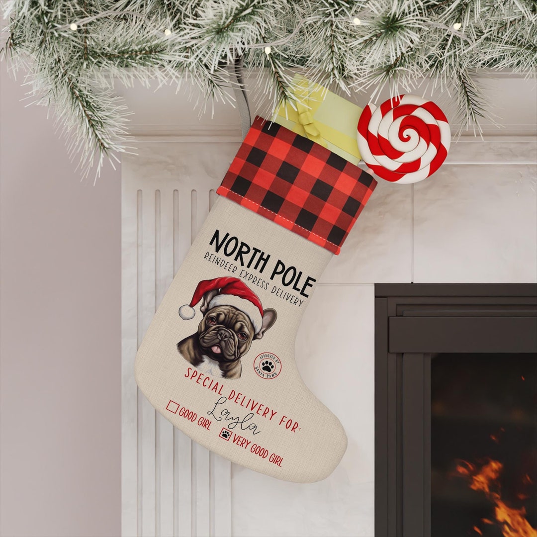 French Bulldog Christmas Stocking, Dog Christmas Stocking, Christmas ...