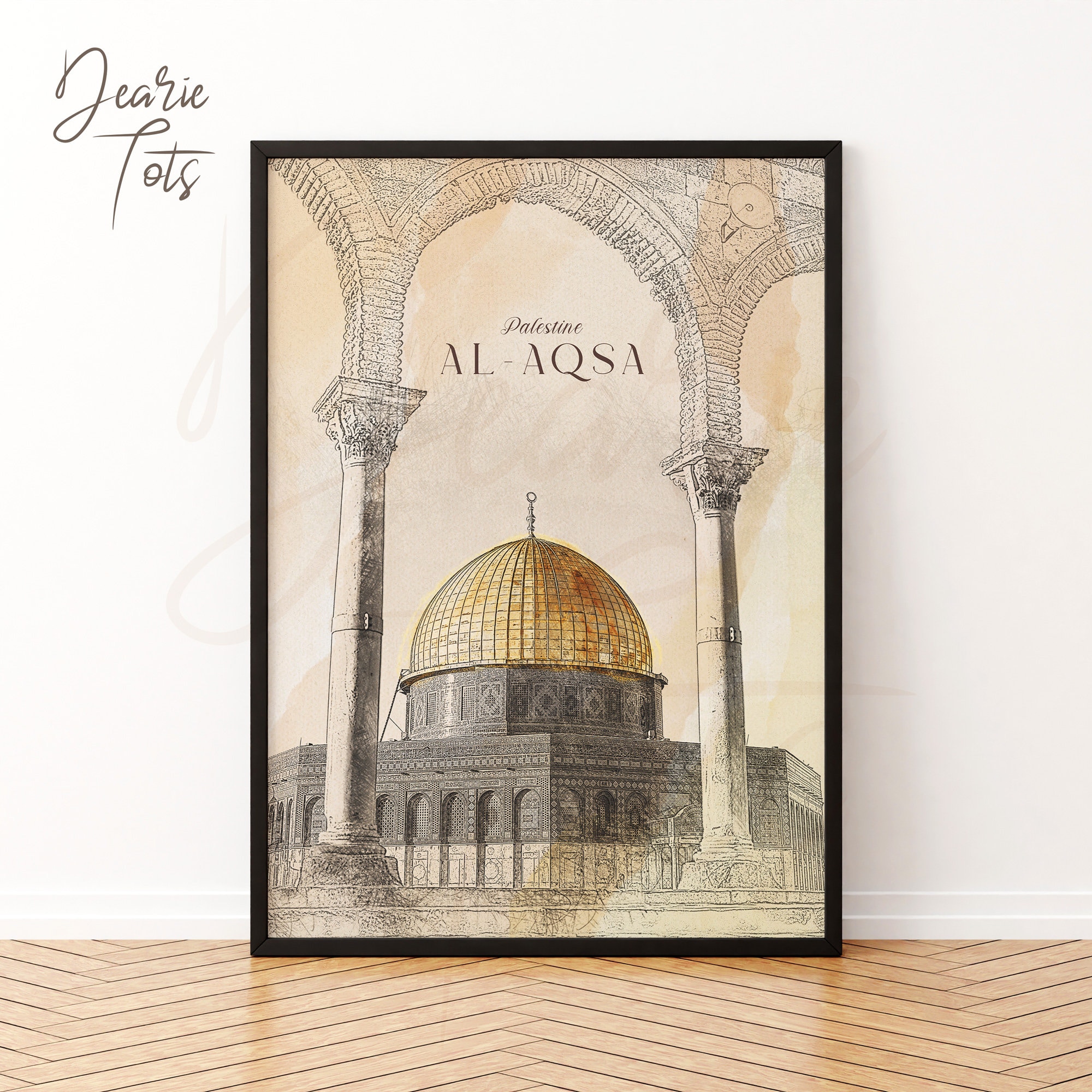 2 Sizes Printable Al-aqsa Palestine Sketch Minimalist Digital Poster - Etsy