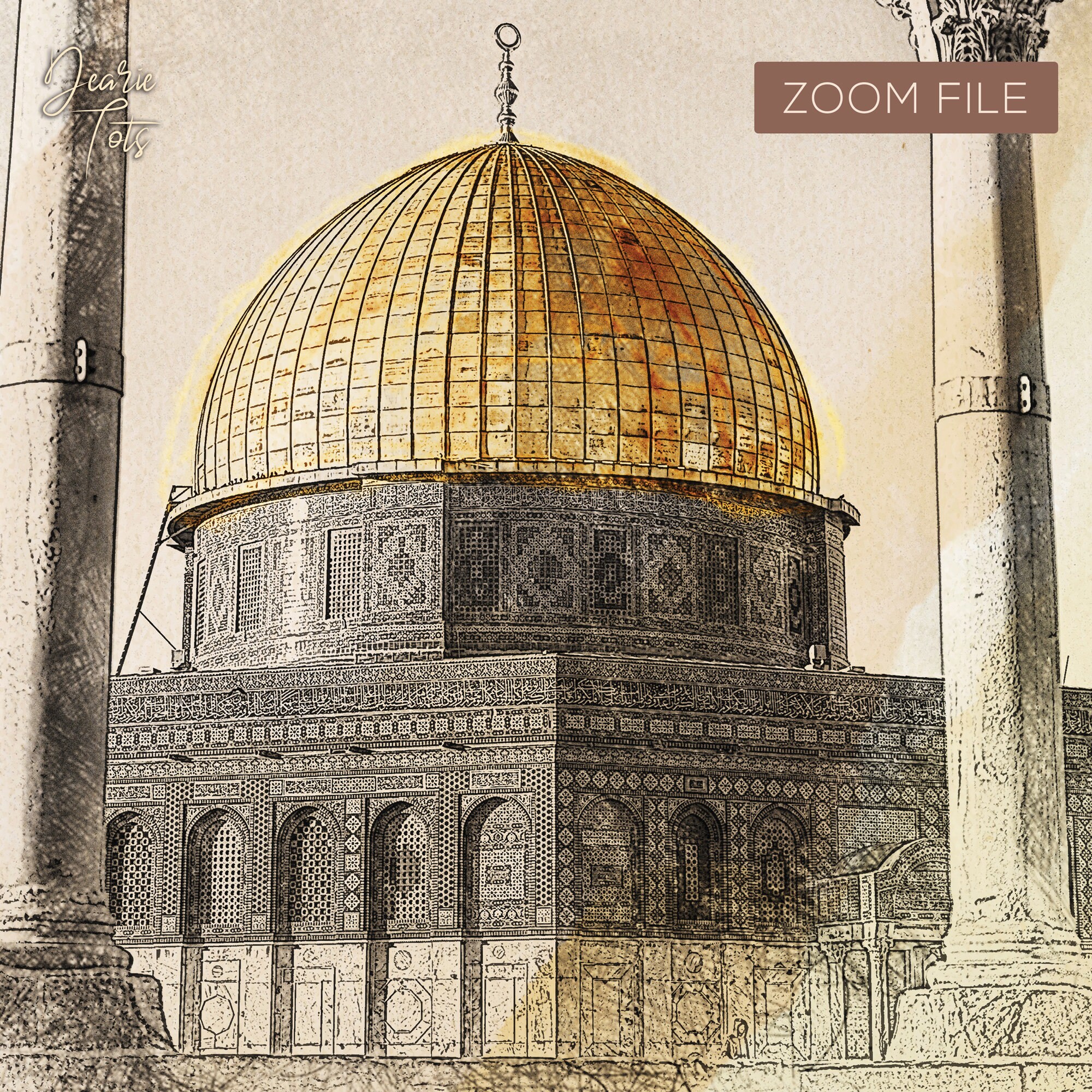2 Sizes Printable Al-aqsa Palestine Sketch Minimalist Digital Poster - Etsy