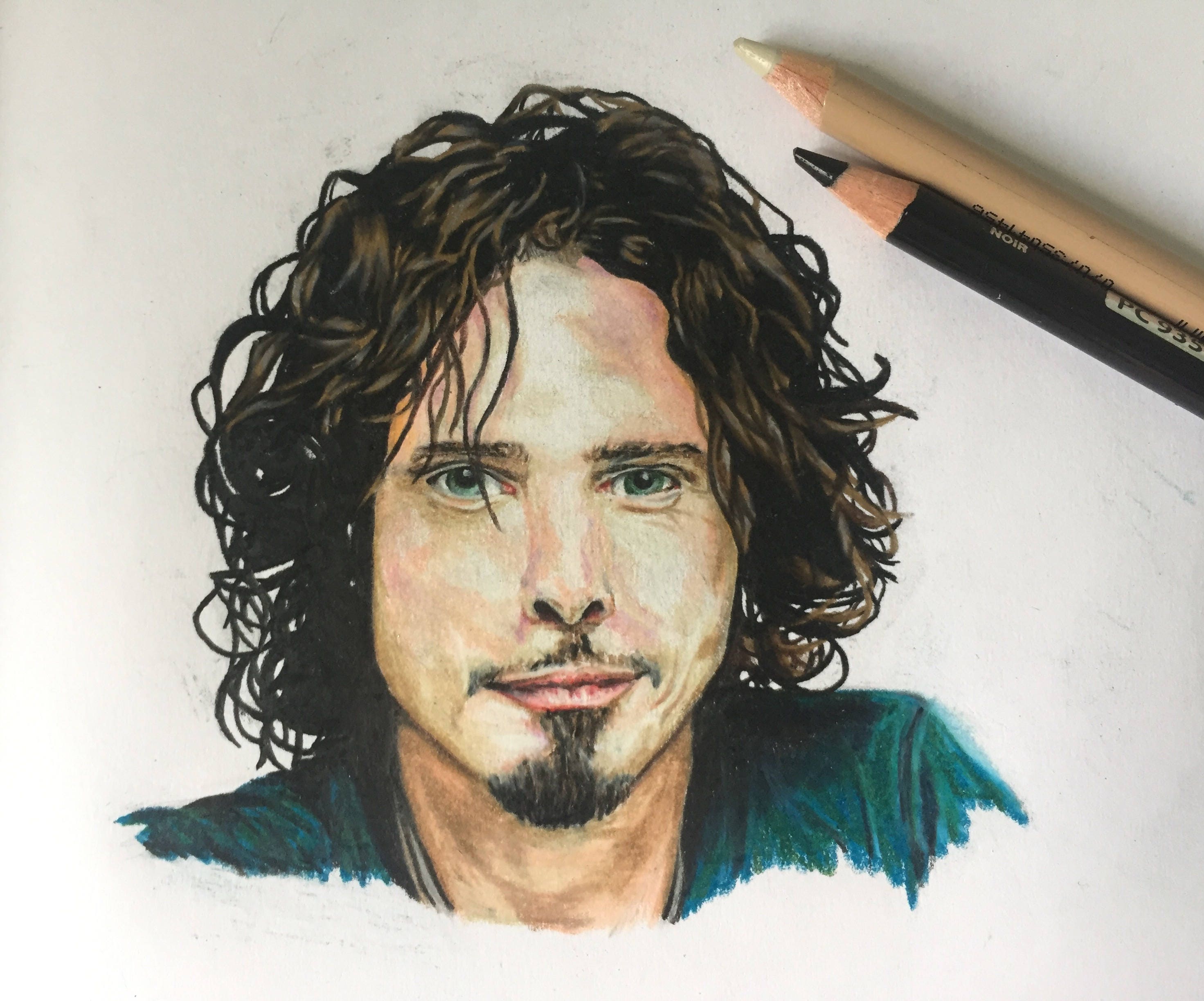 Chris Cornell Portrait portrait drawing Soundgarden | Etsy