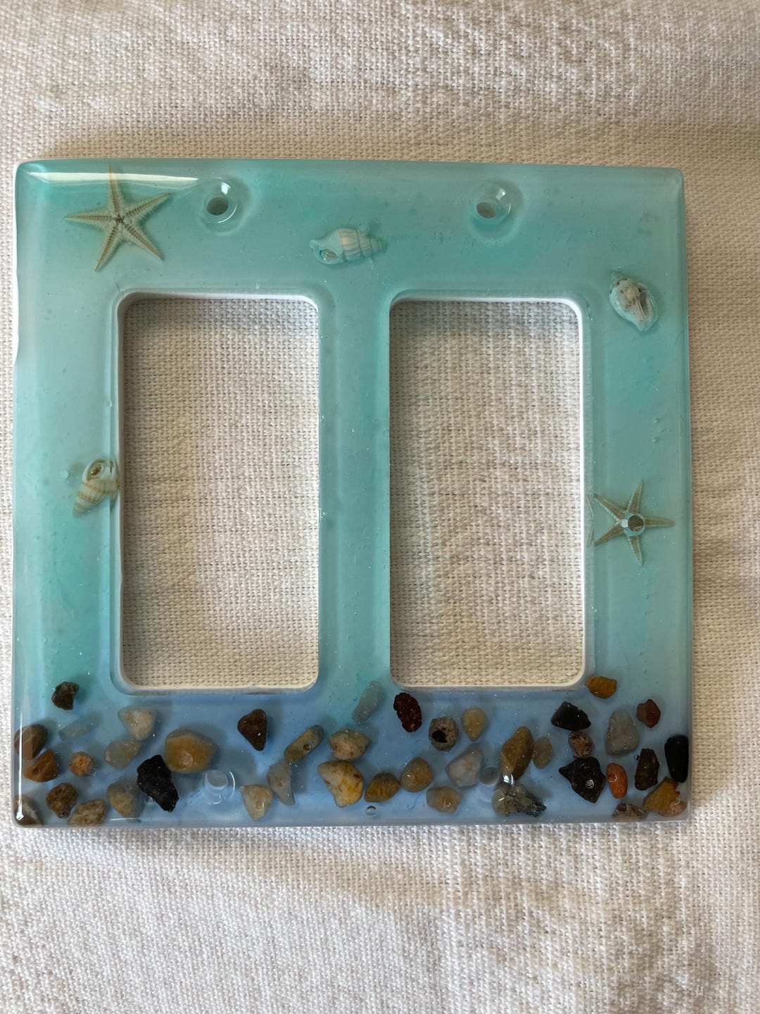 Ocean Beach Sea Theme Tropical Resin Light Switch Plate Real Seashells ...