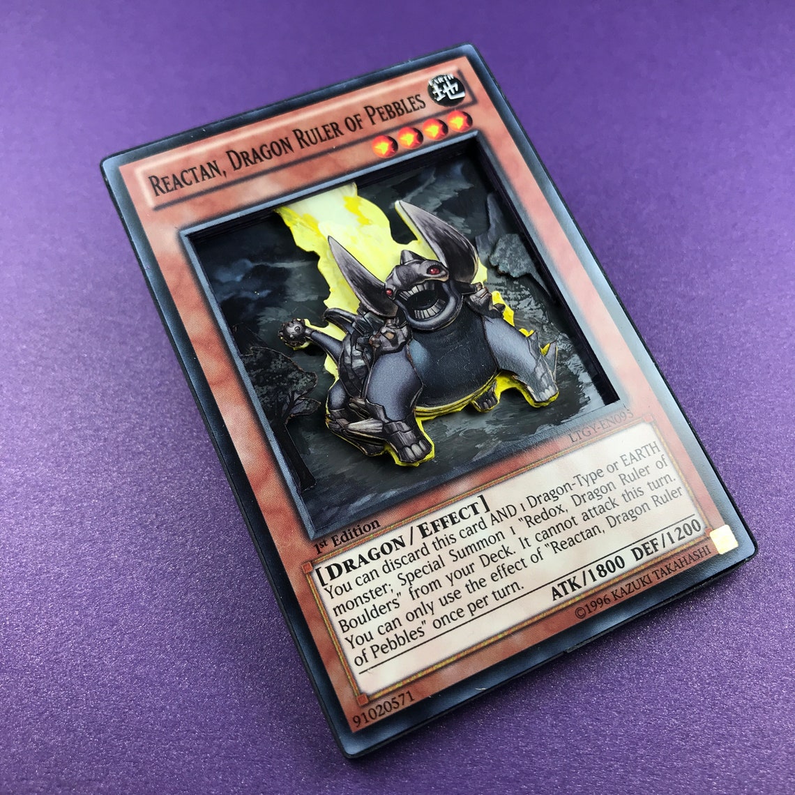 Yu Gi Oh 3d Shadowbox Reactan Dragon Ruler Of Pebbles Etsy