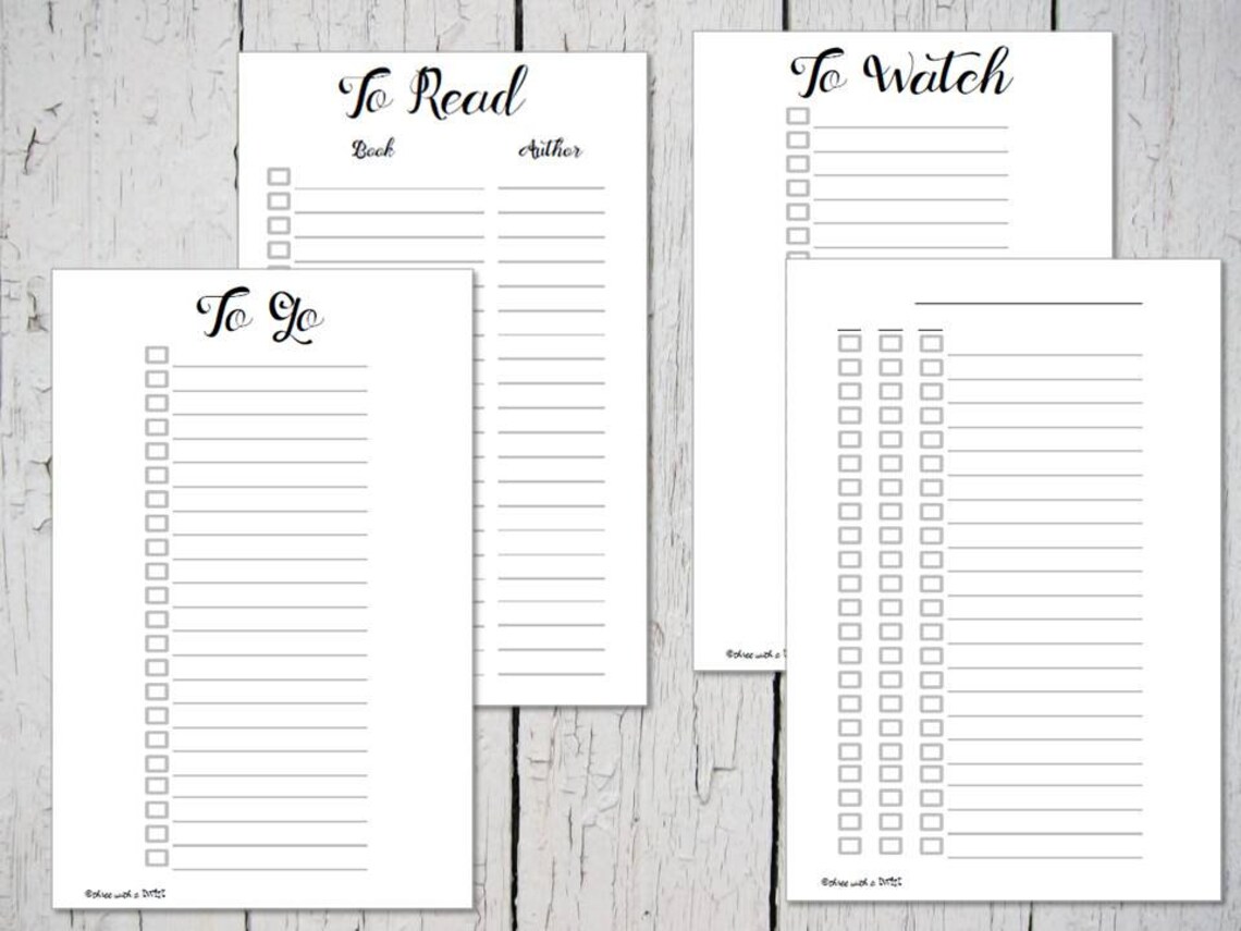 List A5 Inserts A5 Printable Inserts Half Sheet Inserts A5 - Etsy