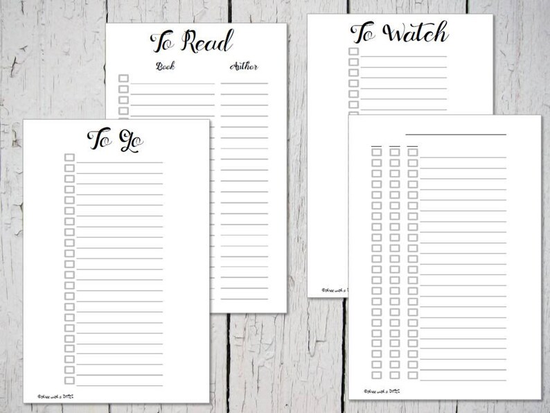 List A5 Inserts A5 Printable Inserts Half Sheet Inserts A5 - Etsy