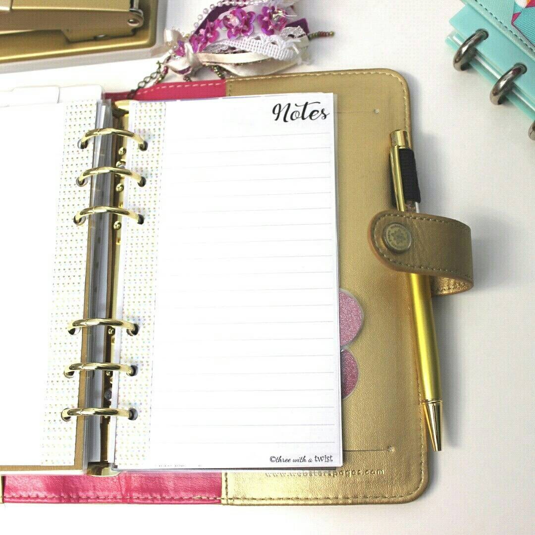 Notes A5 Size Printable Insert Half Sheet 8.5x5.5 Black and White ...