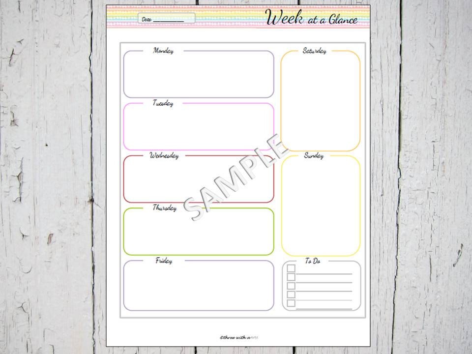 Day Planning Printable Inserts, Important Dates, Undated Calendar ...