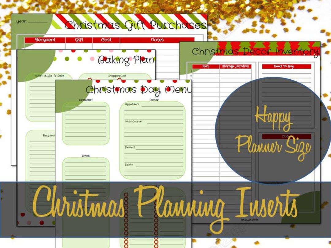 Happy Planner Christmas Planning Inserts, Holiday Menu, Happy Planner ...