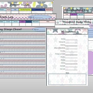 Baby Journal Printable Inserts, Baby Diary, Baby Record, Sleep Chart ...