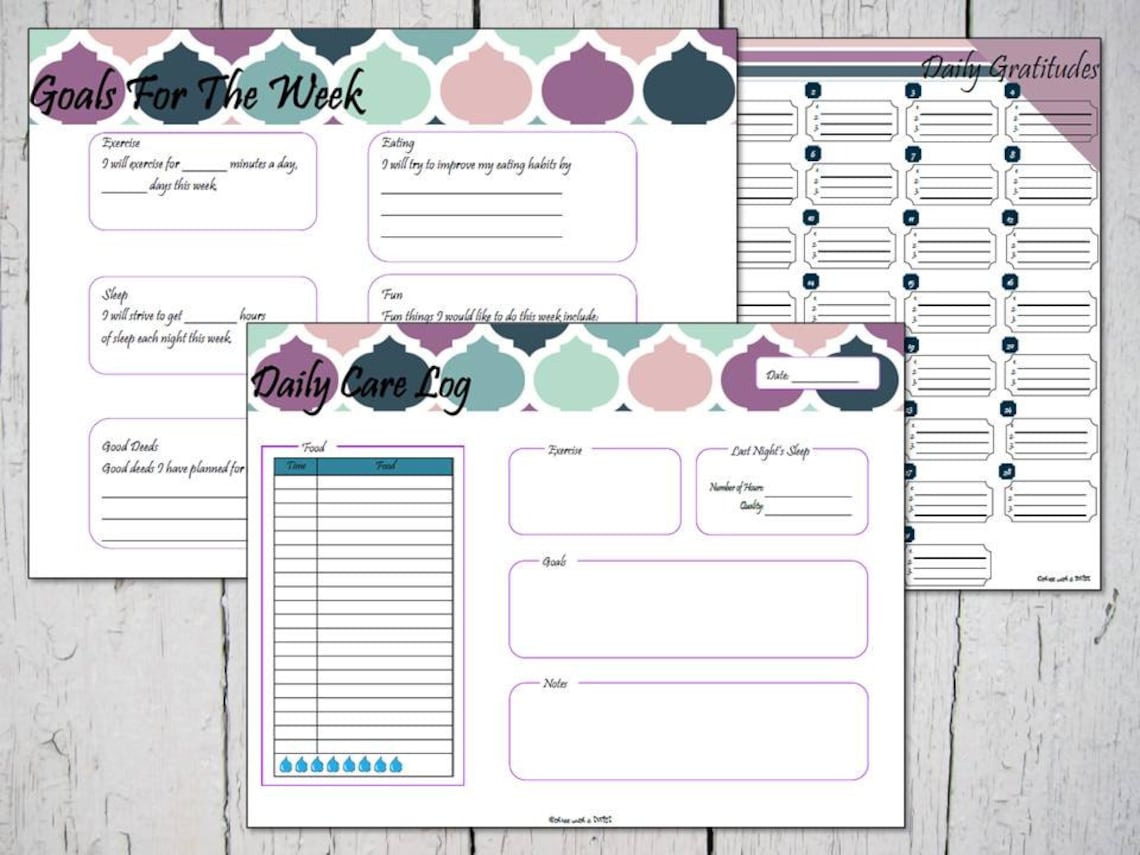 Mental Health Journal Printable Inserts, Anxiety Log, Depression ...