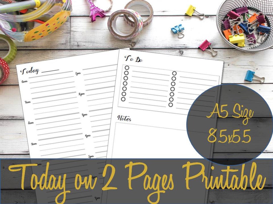 Day on 2 Pages A5 Printable Inserts, A5 Inserts, Webster's Pages ...