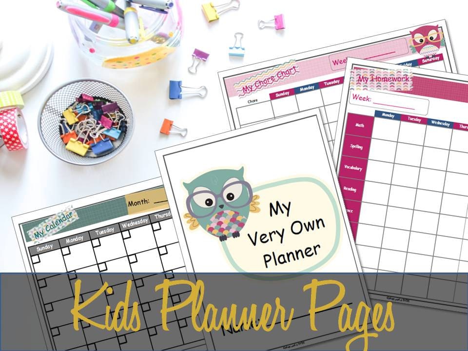 Kid's Planner My Very Own Planner Printables Kid's Organizer, Child ...