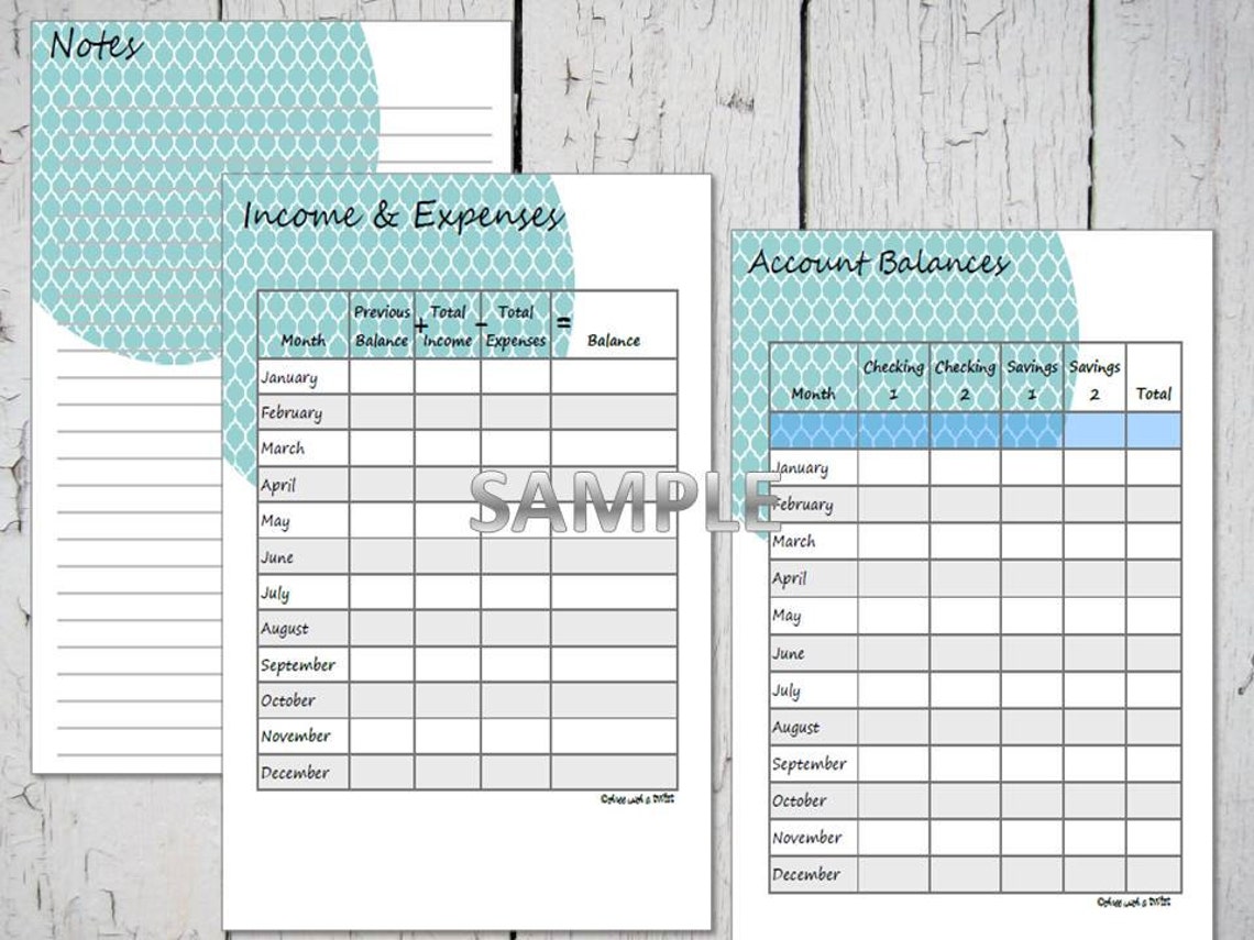 Budget Printable Inserts Personal Size, Finance Planner, Budget Planner ...