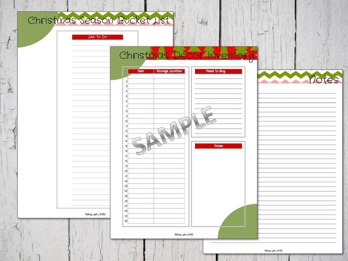 Happy Planner Christmas Planning Inserts Holiday Menu Happy | Etsy