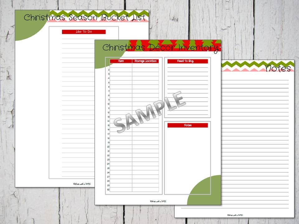 Happy Planner Christmas Planning Inserts Holiday Menu Happy - Etsy