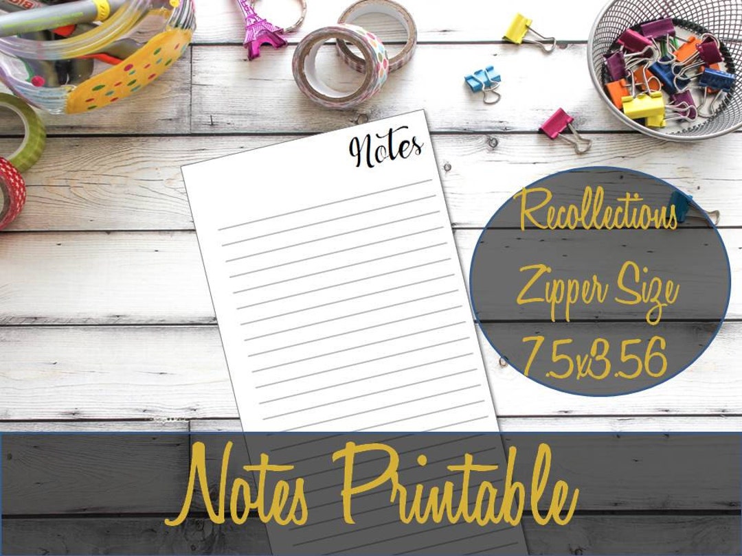 Notes Recollections Zippered Planner Inserts, Notes Inserts, Notes ...