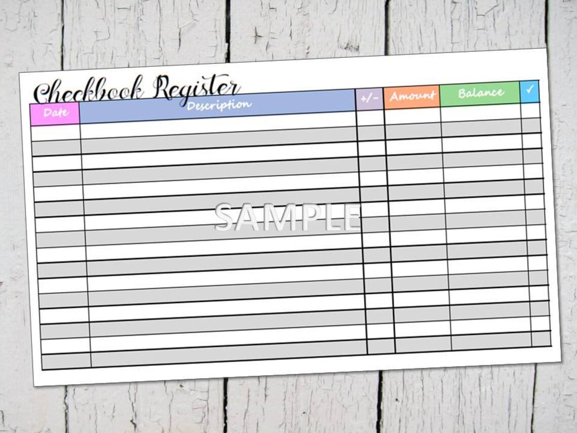 Checkbook Register Mini Happy Planner Printable Insert, Checkbook ...