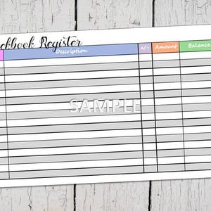 Checkbook Register Mini Happy Planner Printable Insert, Checkbook ...