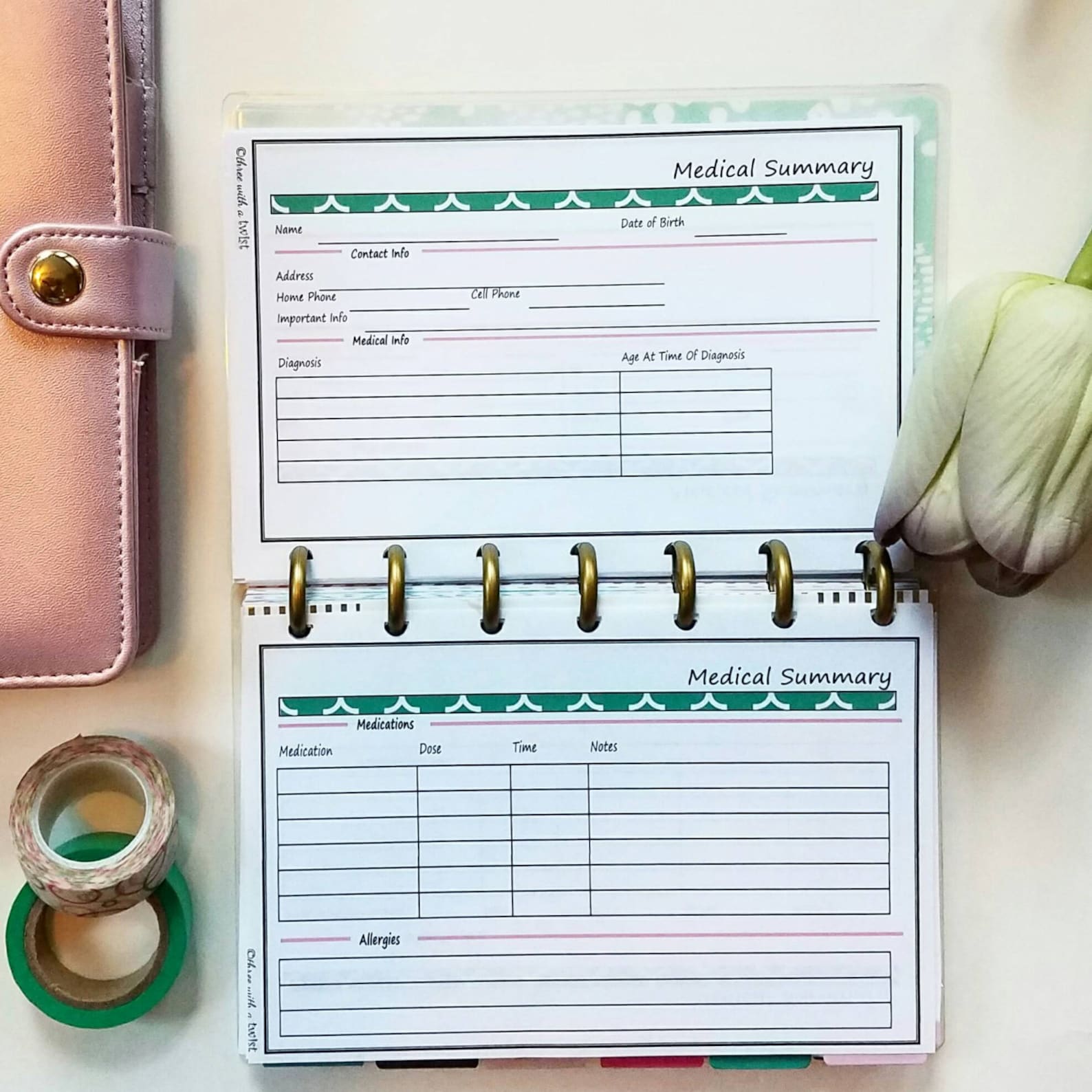 Medical and Health Printables Mini Happy Planner Size, Medical Journal ...